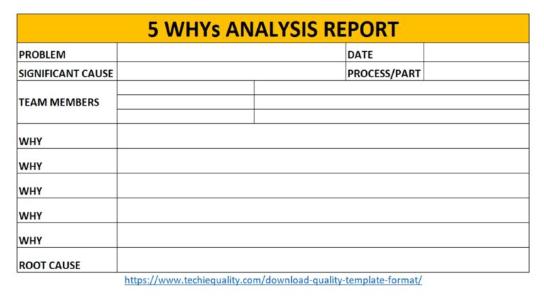 5 Whys Excel Template , Download why why analysis excel format